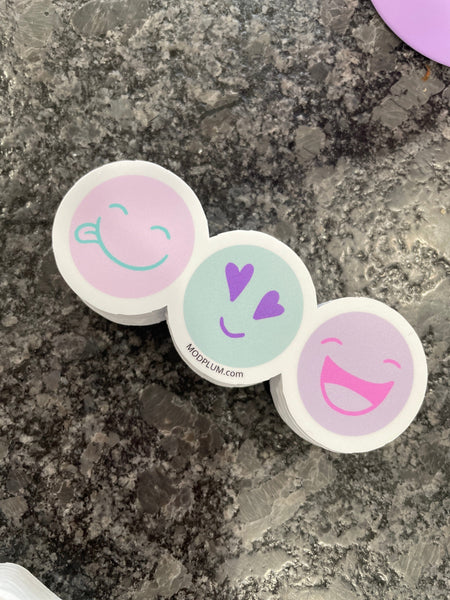 Smiley Face Sticker – Mod Plum
